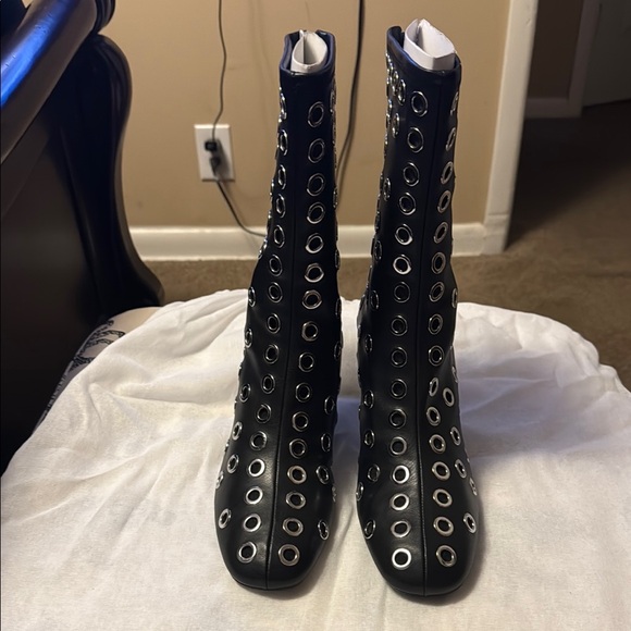 Zara | Shoes | Zara New Black Eyeletembellished Boots | Poshmark